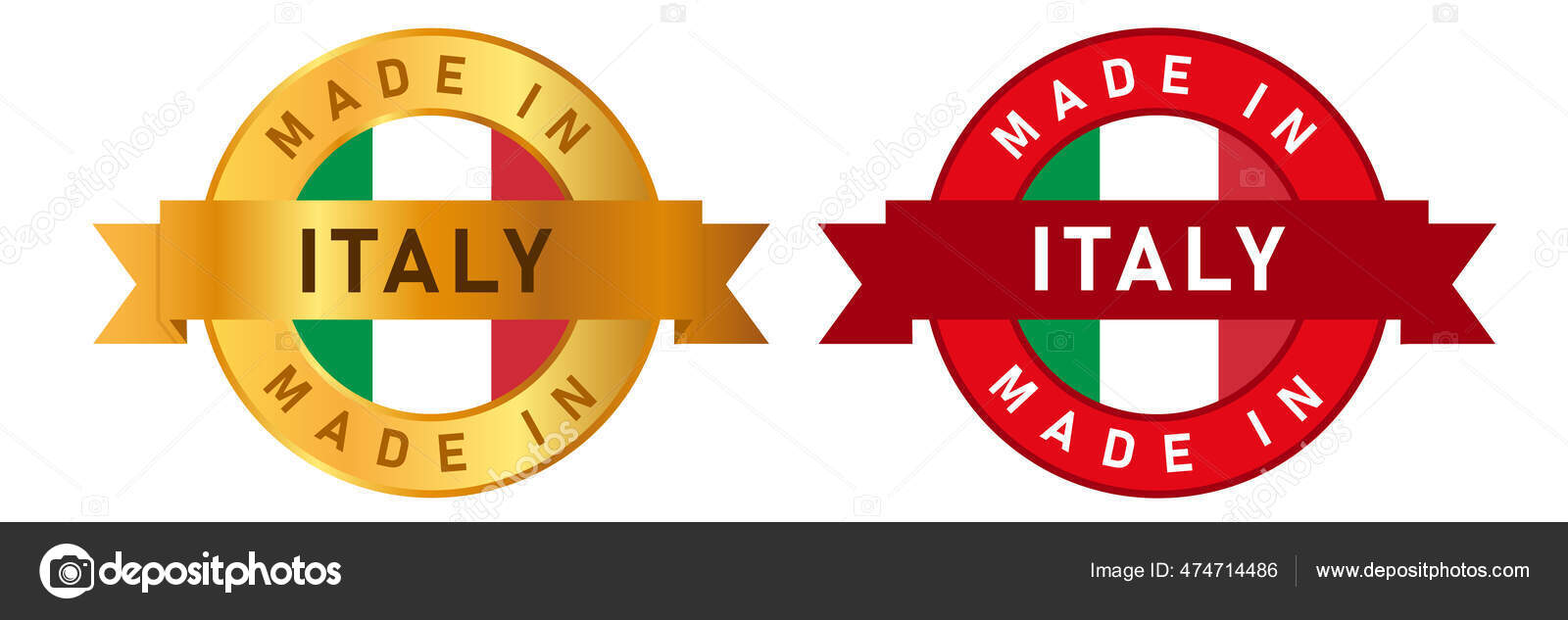 Made in Italy label stamp for product manufactured by Italian company ...