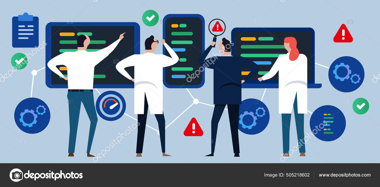 Cross Platform Multi Device Testing Software Application Test Speed Performance Stock Vector By