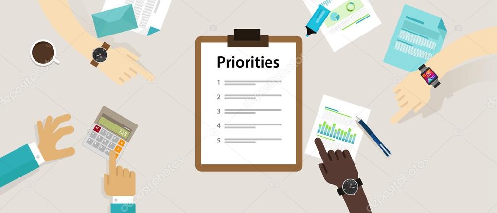 Priorities priority list desk business personal — Stock Vector ... Priorities priority list desk business personal — Stock Vector ...