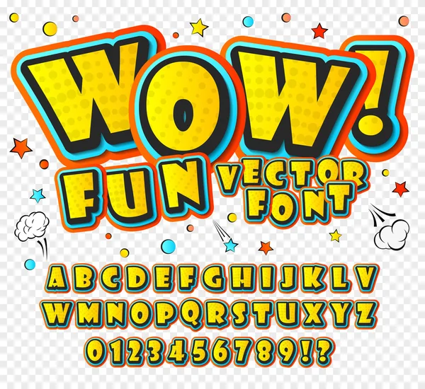 Wow. 3D alphabet in the style of comics. Kids letters — Stock Vector ...