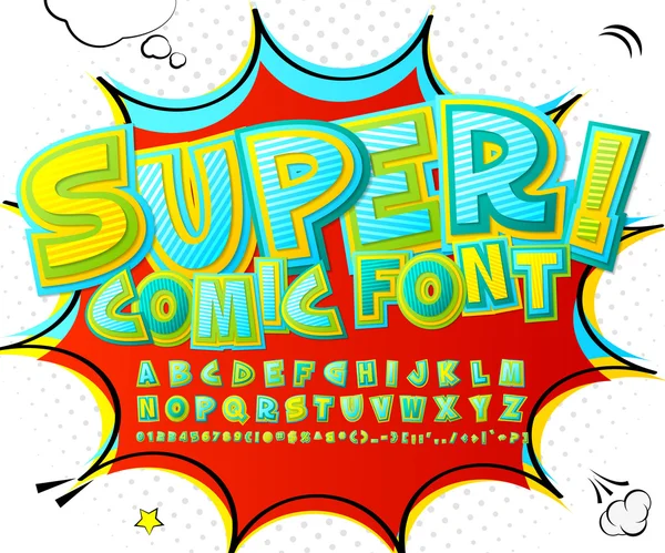 Creative high detail blue comic font. Alphabet, comics, pop art ...