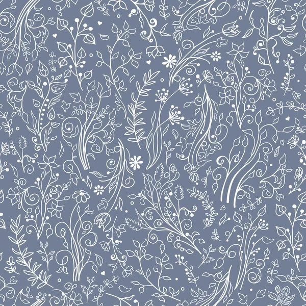 Ornamental floral seamless pattern. Delicate light blue and grey ...