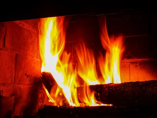 Fire in a fireplace — Stock Photo © sergeyksen #4125979