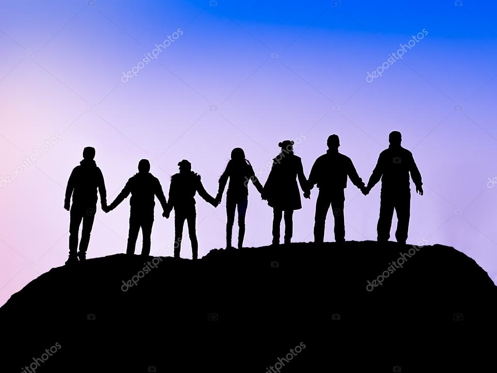 Friends Walking Hand In Hand