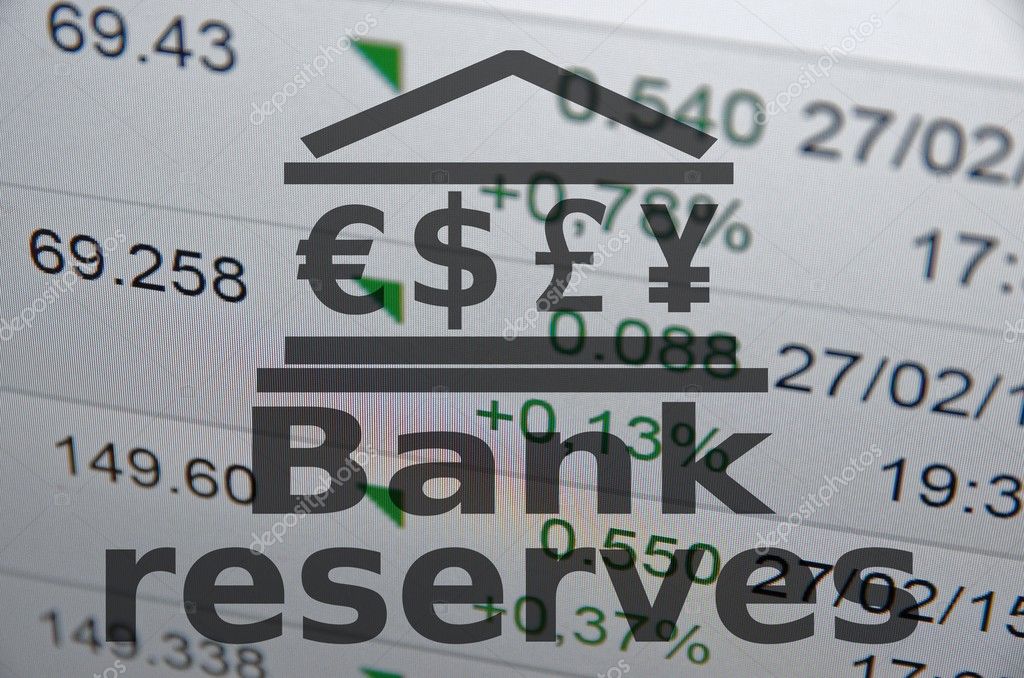 Reservas bancarias. Icono de construcción con las principales monedas ...