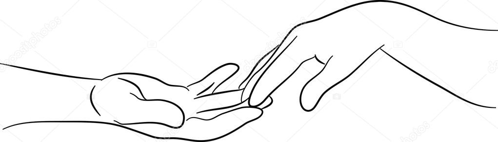 Touching hands Vector Art Stock Images | Depositphotos