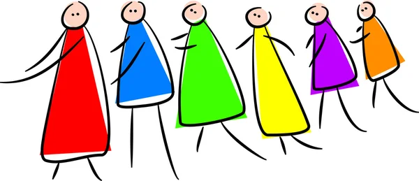 Cartoon crowd of people following — Stock Vector © Prawny #64290411