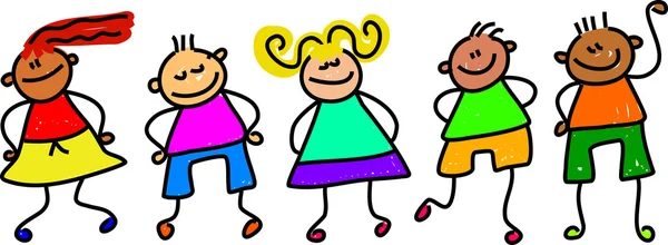 Cartoon Group of Kids Following Stock Vector by ©Prawny 64296783