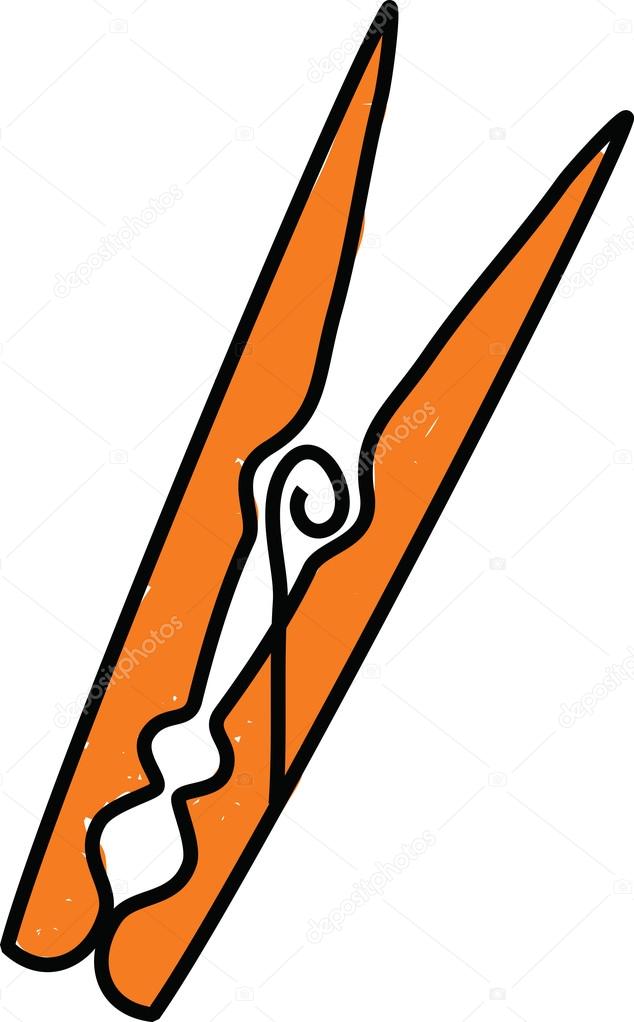 Orange Clothes Peg Stock Illustration by ©Prawny #64290557