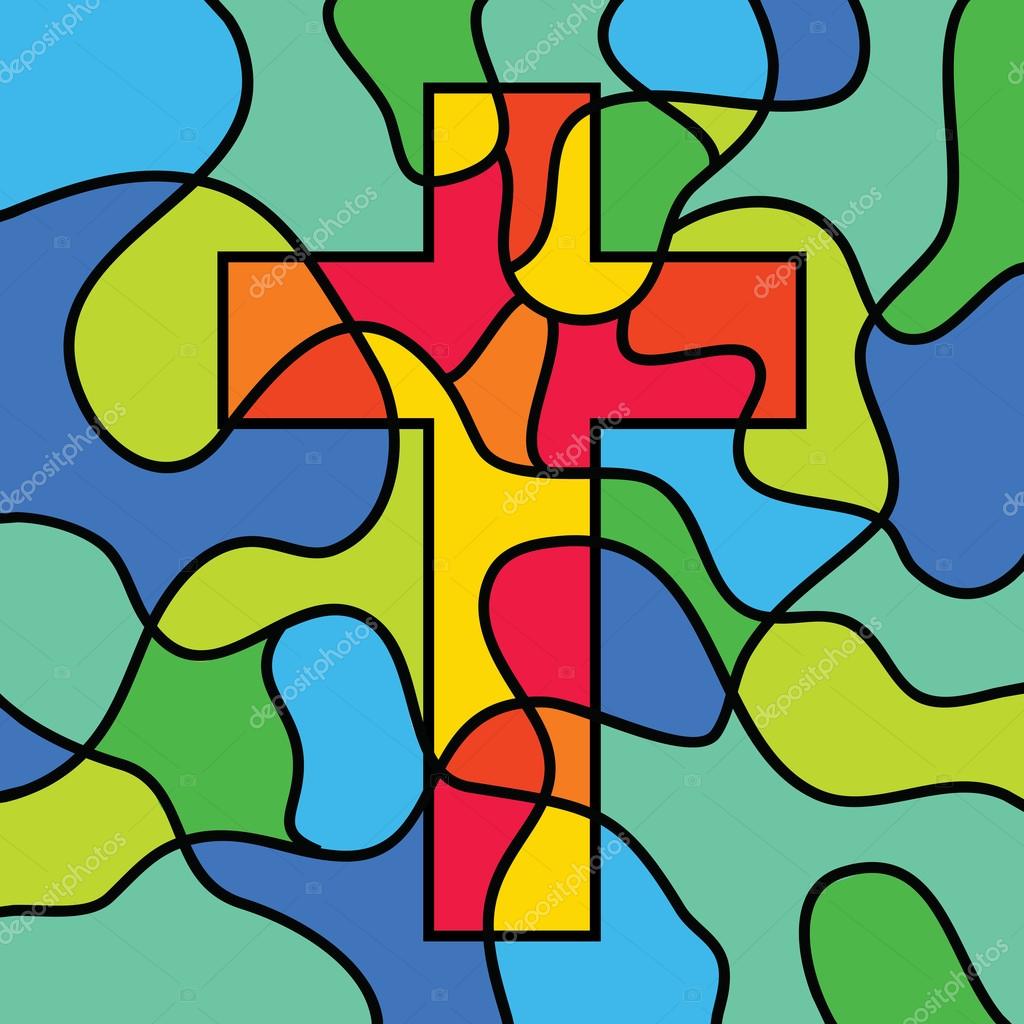 Stained glass effect cross of calvary Stock Vector by ©Prawny 64291527
