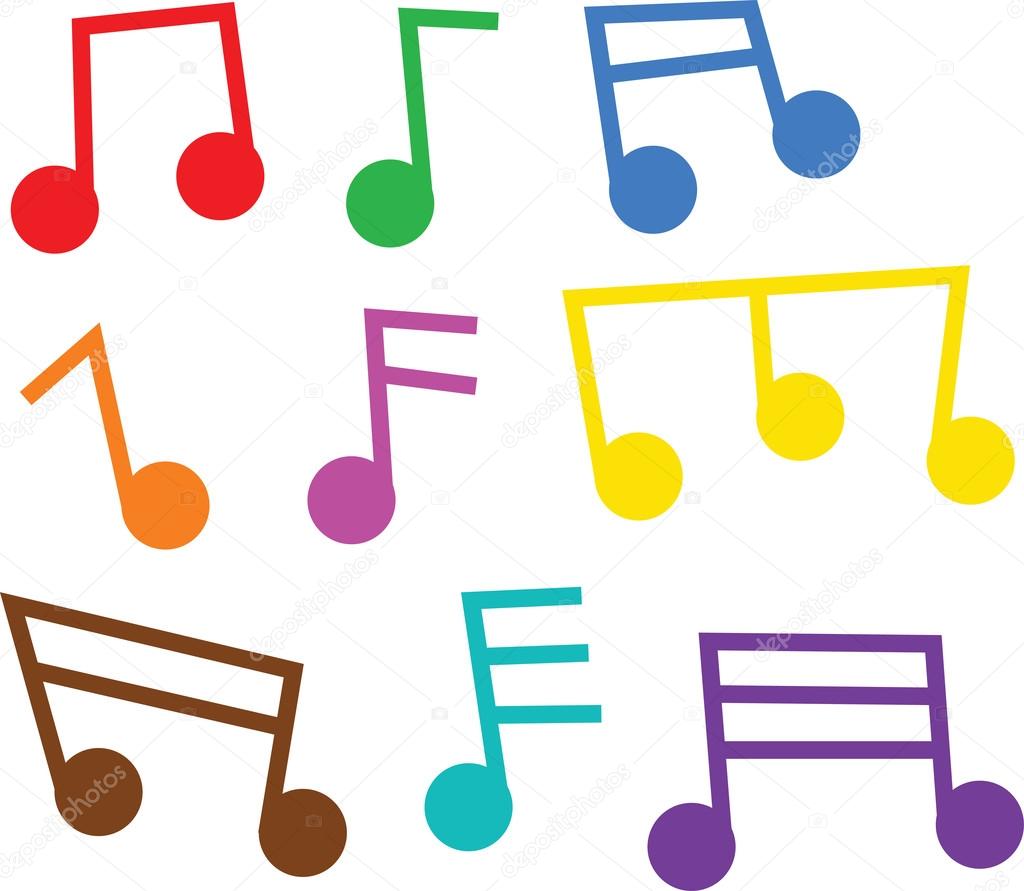Colourful Musical Notes Clip Art