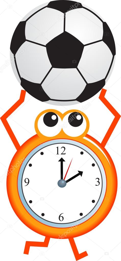 Soccer time clock cartoon — Stock Vector © Prawny #64291813