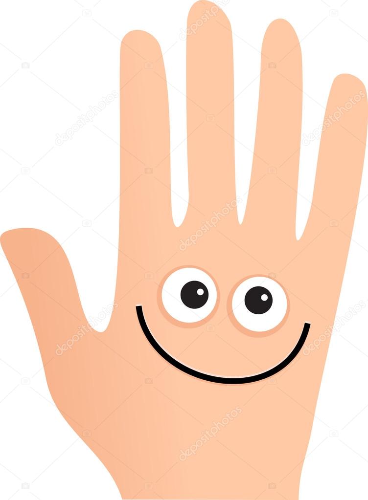 Happy hand with face Stock Vector Image by ©Prawny #64294625