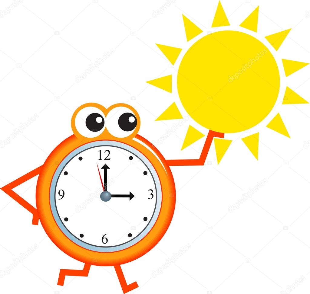 Clock with summer sun Stock Vector Image by ©Prawny #64296117