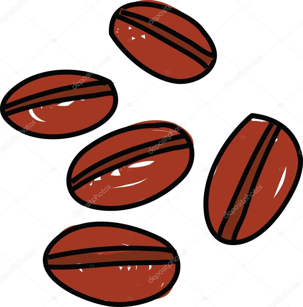 Dibujos Granos De Cafe Granos De Café De La Historieta — Vector De