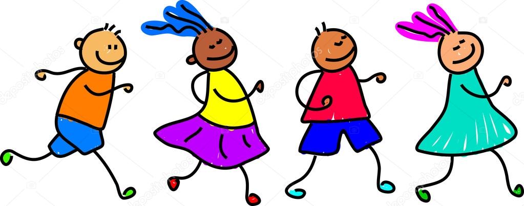 Kids Following Each Other — Stock Vector © Prawny #64301721