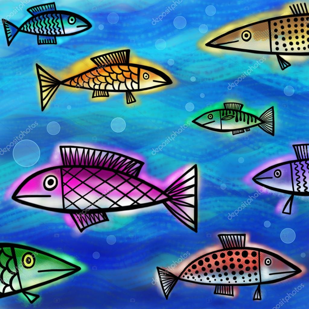 Images: whimsical fish | Underwater scene with whimsical fish. — Stock ...