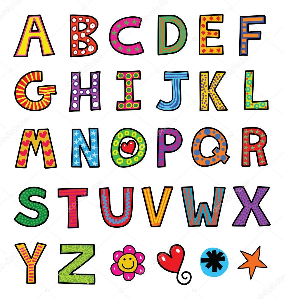 A hand drawn whimsical set of alphabet letters — Stock Vector © Prawny ...