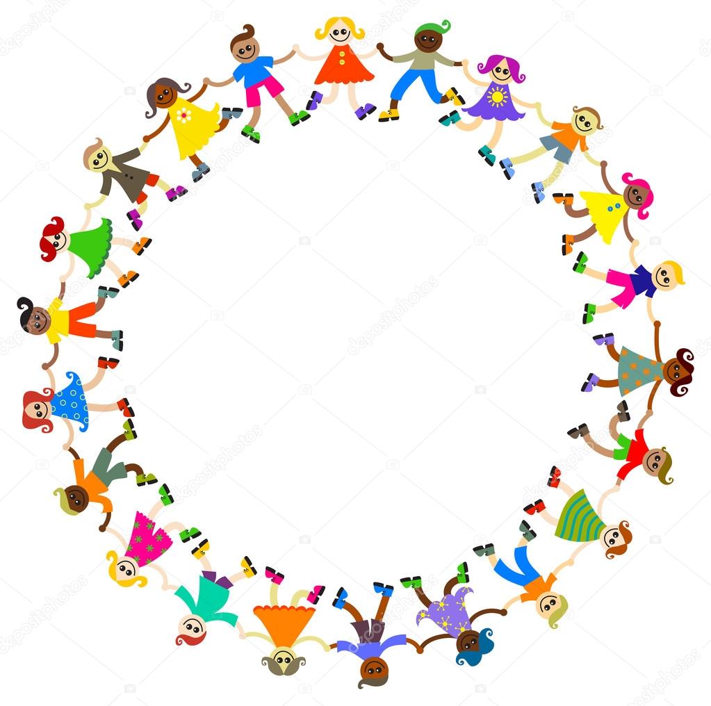 Niños Tomados De La Mano En Un Círculo Clipart Niños Tomados De La