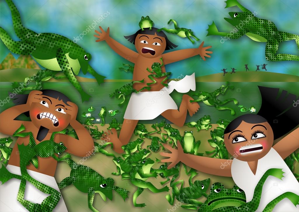 La plaga de las ranas Ilustración de stock de ©Prawny #97362806