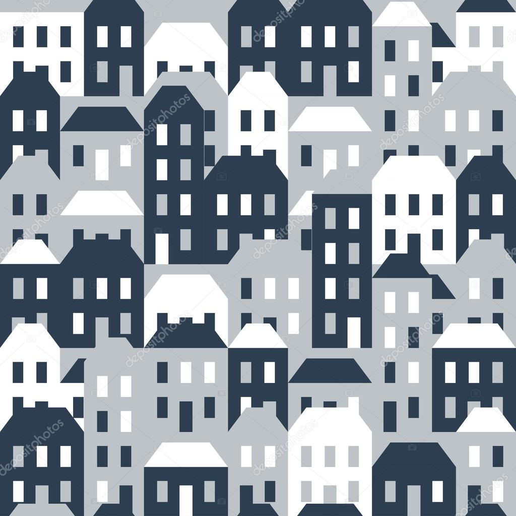 Flat design seamless town pattern Stock Vector by ©Stmool 65258437