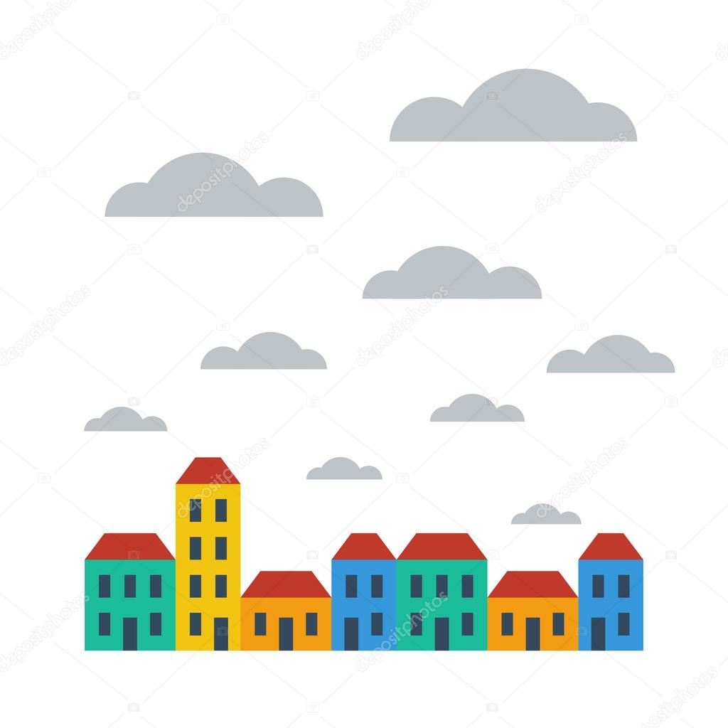 Bright terraced houses Stock Vector Image by ©Stmool #65258553