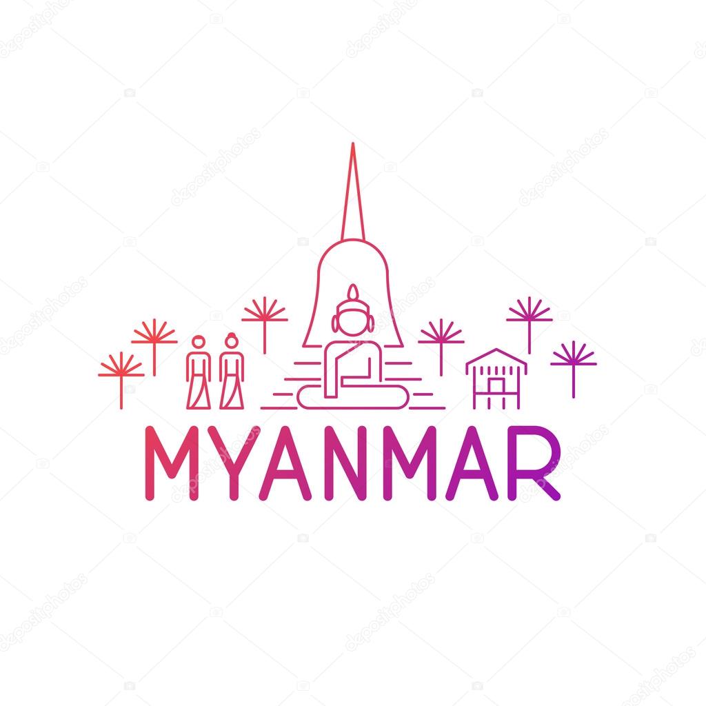 Myanmar travel template. Stock Vector Image by ©Stmool #78400848