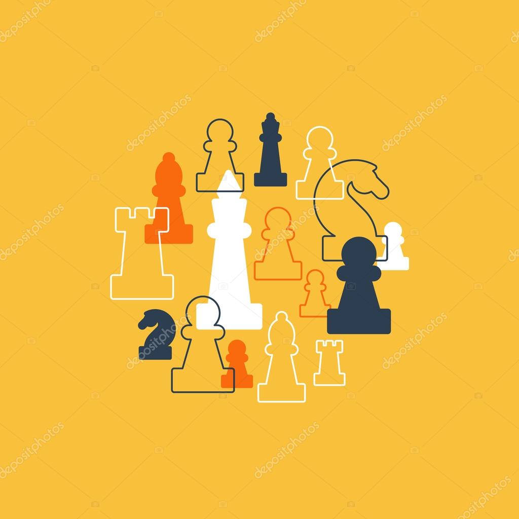 Collage of chess pieces in circle — Stock Vector © Stmool #84515200