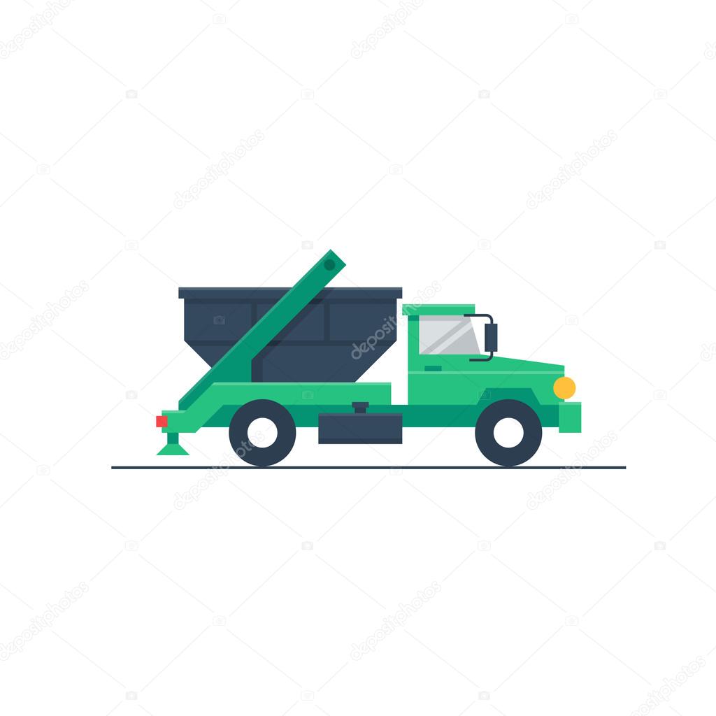 Trash truck on white Stock Vector Image by ©Stmool #88306236