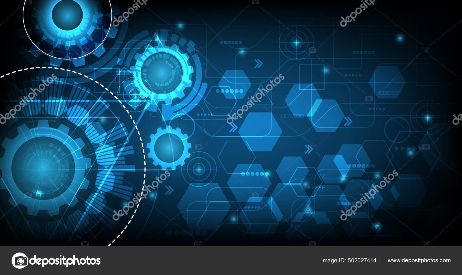 Future Abstract Technology Gear Wheel Background Geometric Vector Gears ...