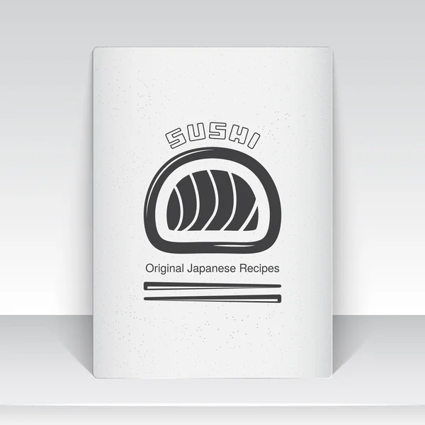Sushi and rolls a set. Japanese kitchen. Typographic labels, logos and ...