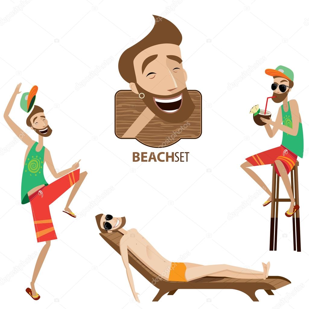 Set of beach men Stock Vector Image by ©ariadnaS #82855602