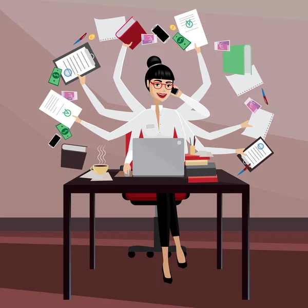 Multitasking woman Vector Art Stock Images | Depositphotos
