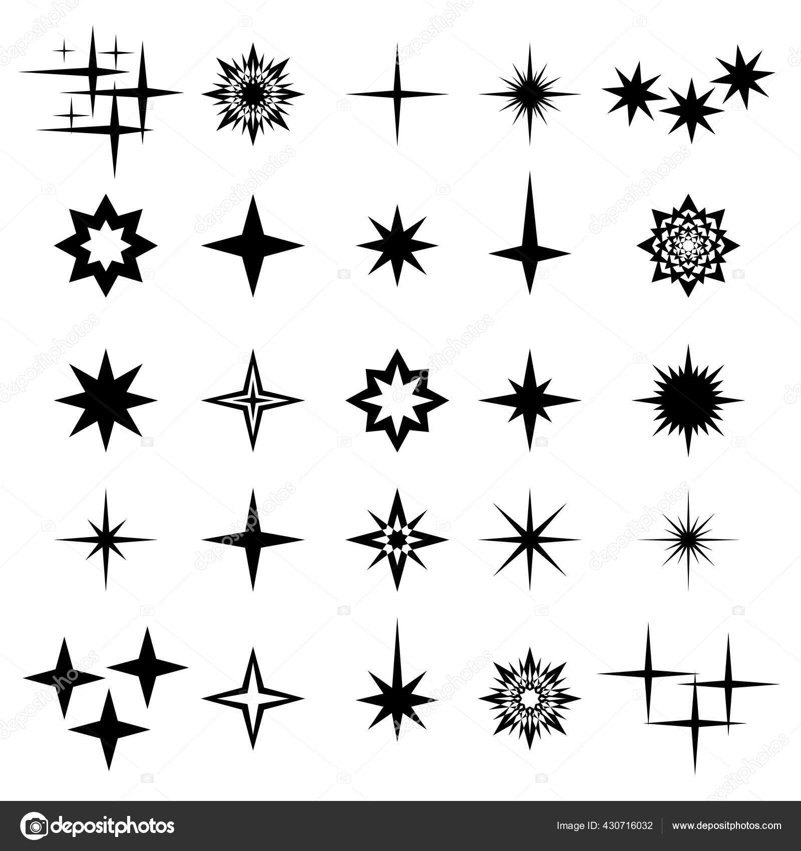 Ilustración Vectorial Chispas Elementos Chispas Símbolos Aislados Sobre ...