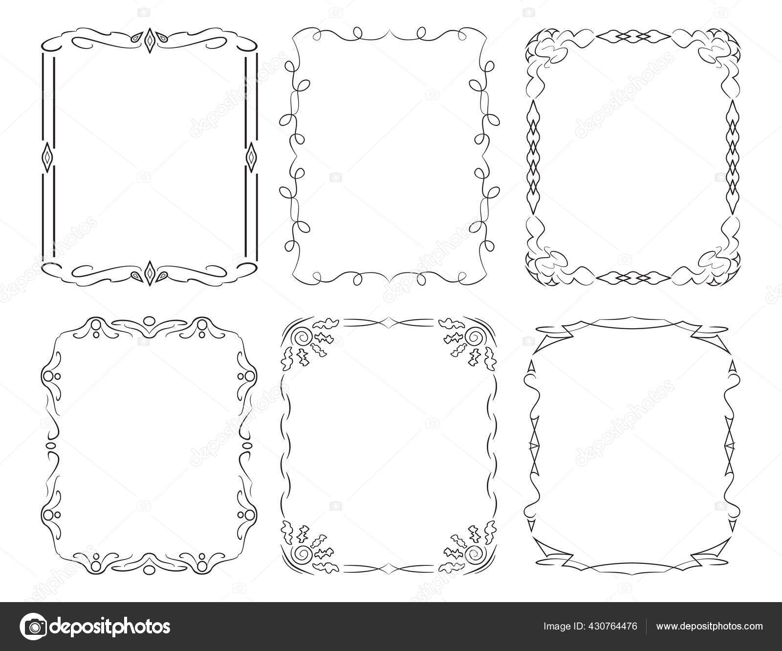 Set Rectangular Decorative Frames Stock Vector by ©Ayaidu 430764476