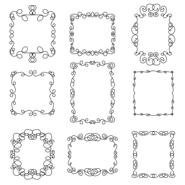 Set Rectangular Decorative Frames Stock Vector by ©Ayaidu 430764476