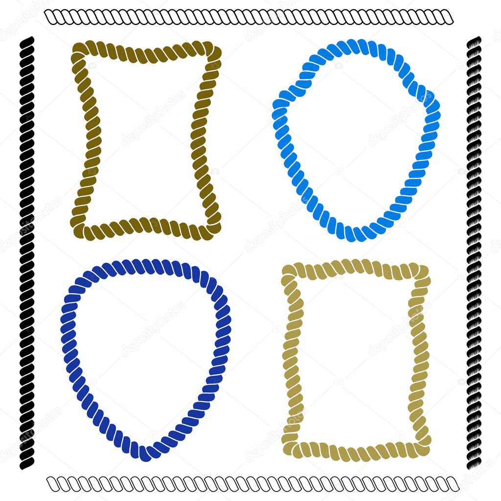 Conjunto de coloridos marcos vectoriales aislados de forma rectangular ...