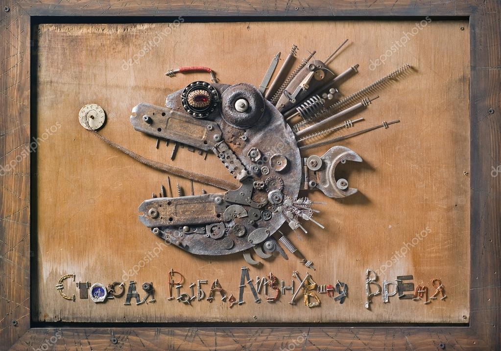 Recycled Art Object Fish From Metal Trash — Stock Photo © Andrei ...