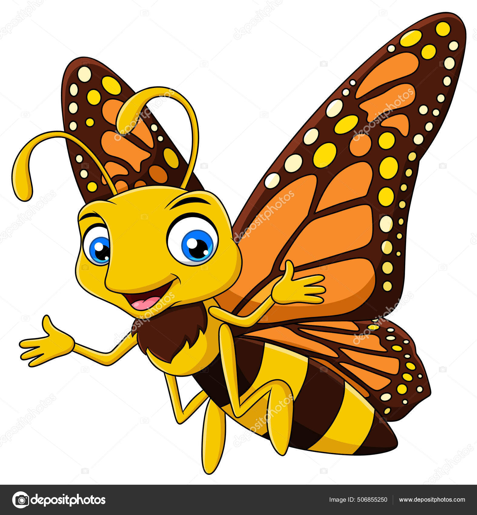 Cute Butterfly Cartoon Vector Illustration Stock Vector Image by ...