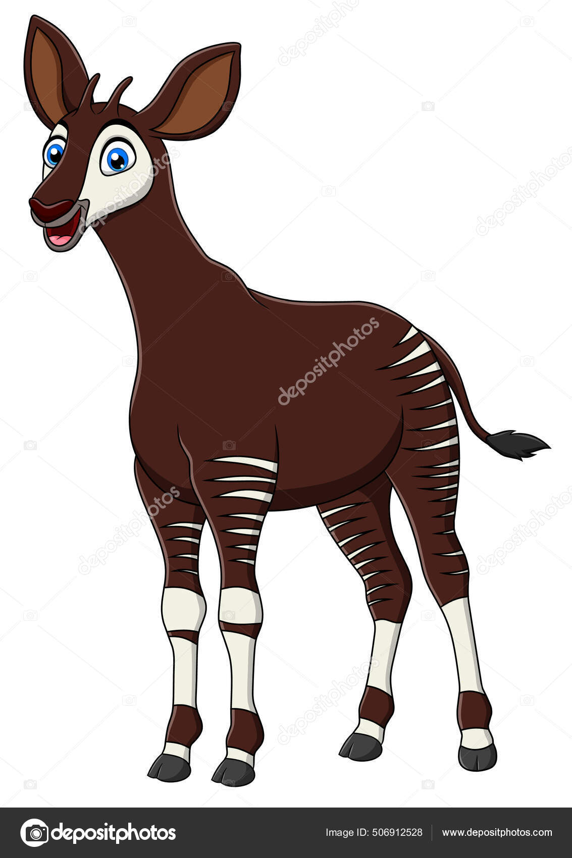 Cute Okapi Animal Cartoon Vector Illustration Stock Vector by ...