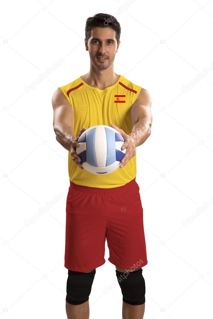 Professional Spanish basketball player with ball. Stock Photo by ...