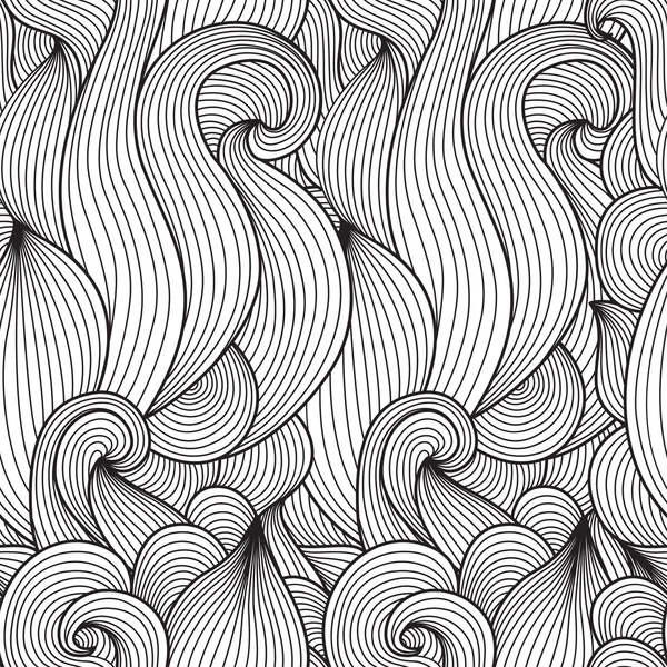Bright seamless abstract hand-drawn pattern, waves background. C ...