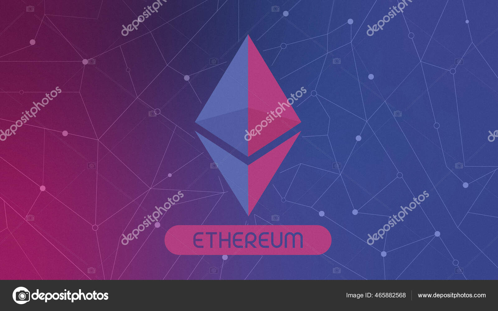 Ethereum Update Cryptocurrency Polygonal Gradient Background Digital Art Concept Illustration ...