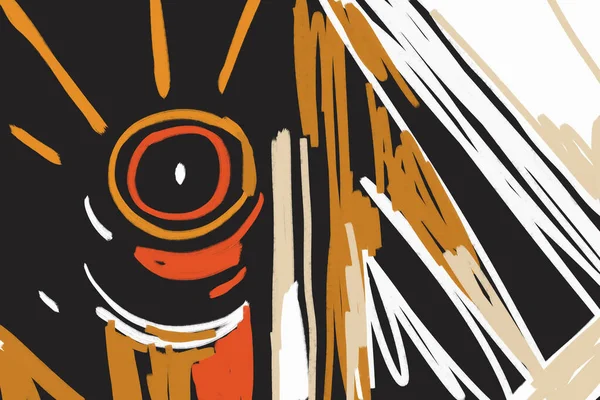 Abstract expressionism and action painting art with figure. Mixed art ...