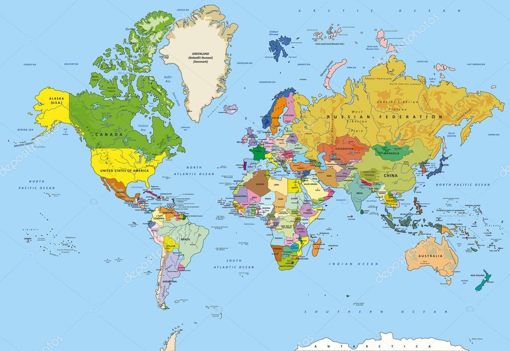 Wereldkaart Met Landen