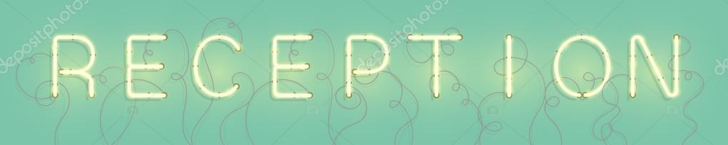 Neon sign with inscription reception Stock Vector Image by ©whitebarbie ...