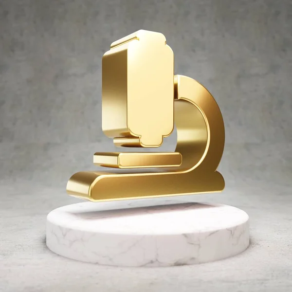 Trophy Icon Gold Glossy Trophy Symbol White Marble Podium Modern ...
