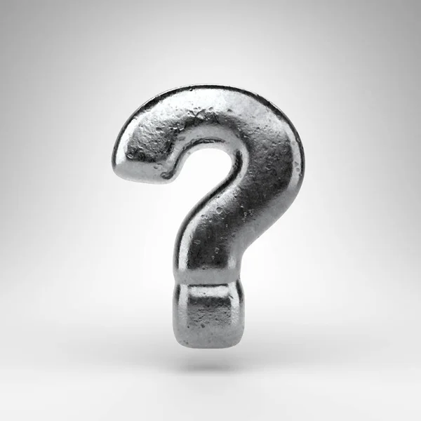 Metal question mark symbol. 3D render scratched rusty metal font ...
