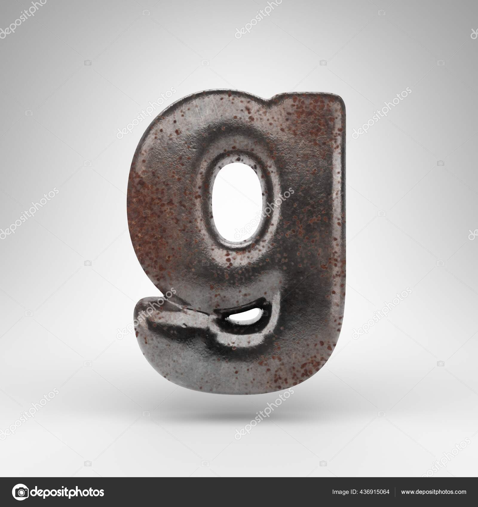 Letter Lowercase White Background Rusty Metal Rendered Font Oxidized ...