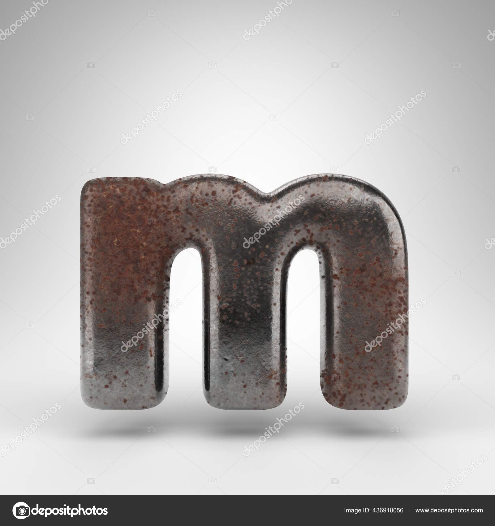 Letter Lowercase White Background Rusty Metal Rendered Font Oxidized ...
